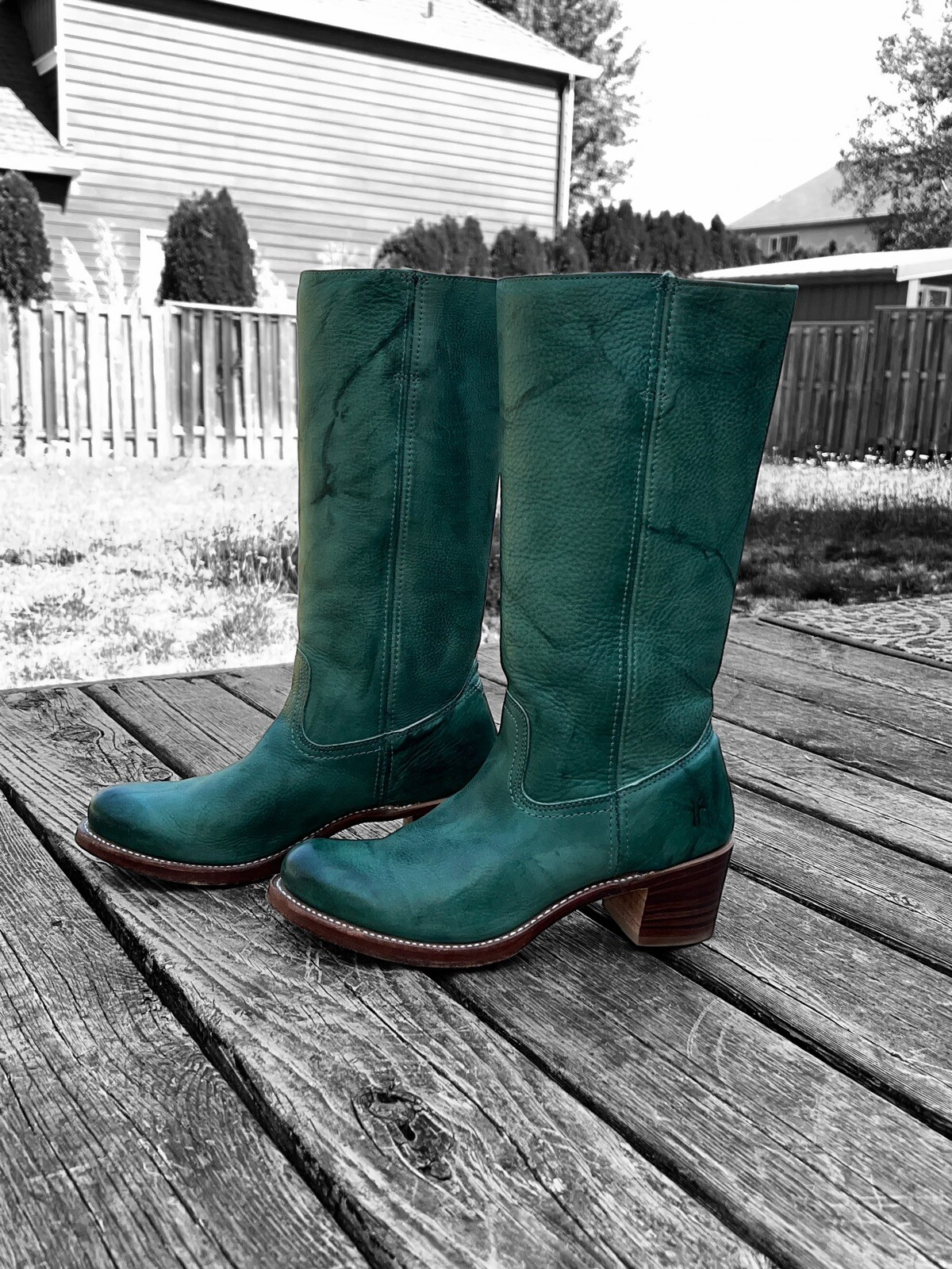 FRYE Campus Boots in rare green color - Gem