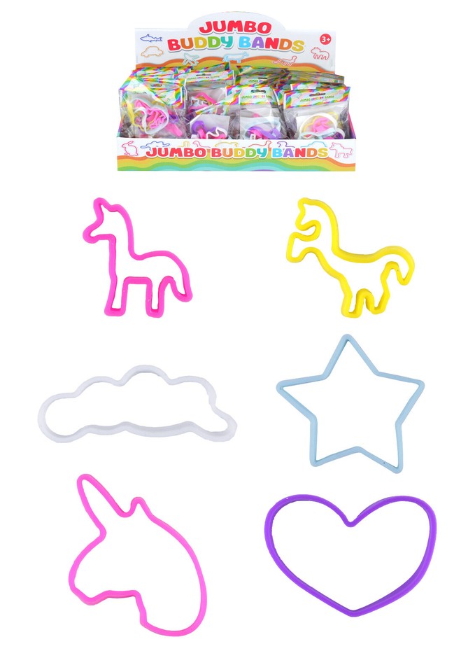 Unicorn Shape Bands Elastic Wacky Fun Party Toy Shapes - Dino Unicorn ...