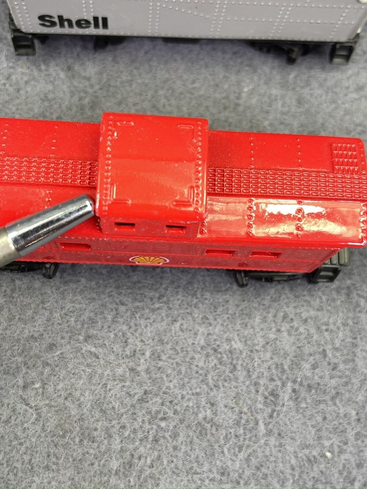 HO Train Shell Gas Promo Fletcher-Barnhardt Red Caboose Gray Coal ...