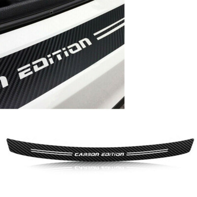 5D Carbon Fiber Protector Auto Trunk Guard Plate Sticker Rear Bumper ...