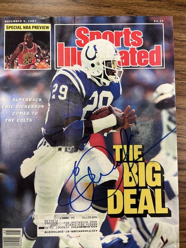 ERIC DICKERSON SIGNED 87 Sports Illustrated Magazine INDIANAPOLIS COLTS ...