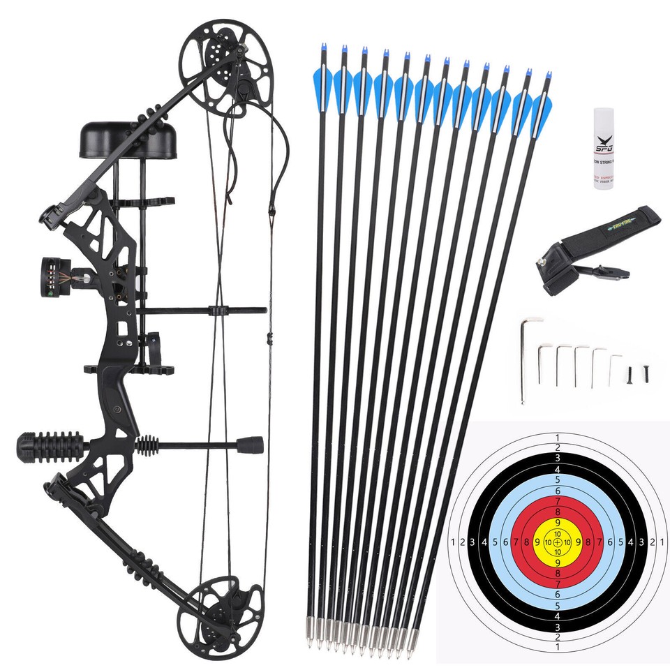 30-70lbs Compound Bow Set Archery Hunting Arrow RH Target Shooting ...