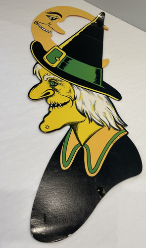 VINTAGE BEISTLE HALLOWEEN DIE-CUT WITCH MOON Decoration Double Sided | eBay
