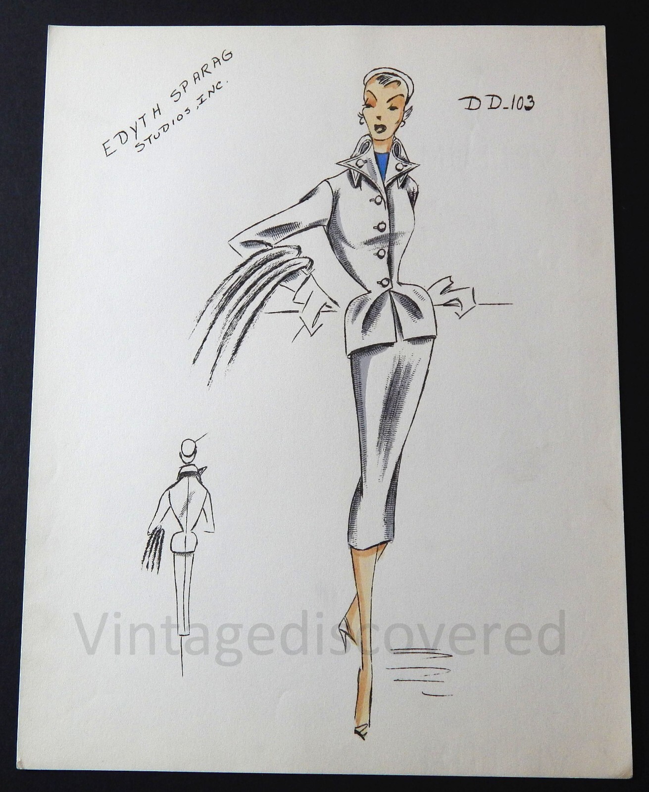 1940's Vintage Fashion Design Original Antique Print #5 Edyth Sparag Studios | eBay