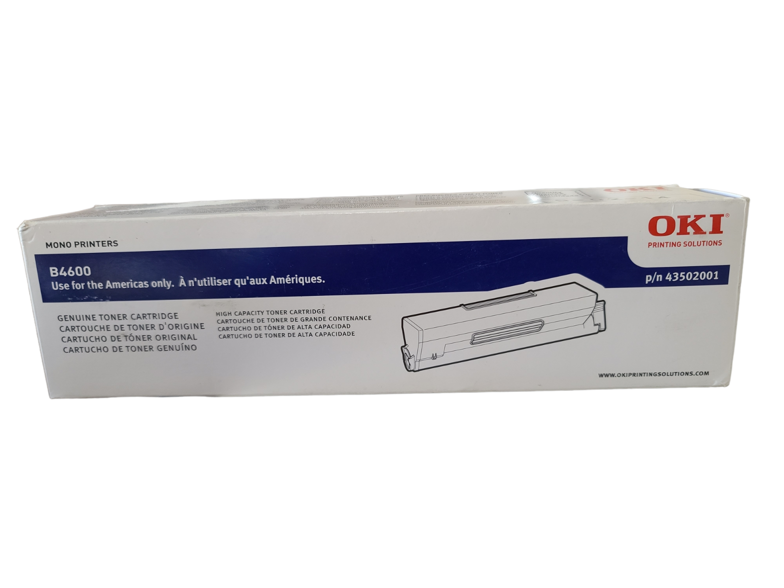 Genuine OKI Mono Printers High Capacity Toner Cartridge B4600 43502001 ...