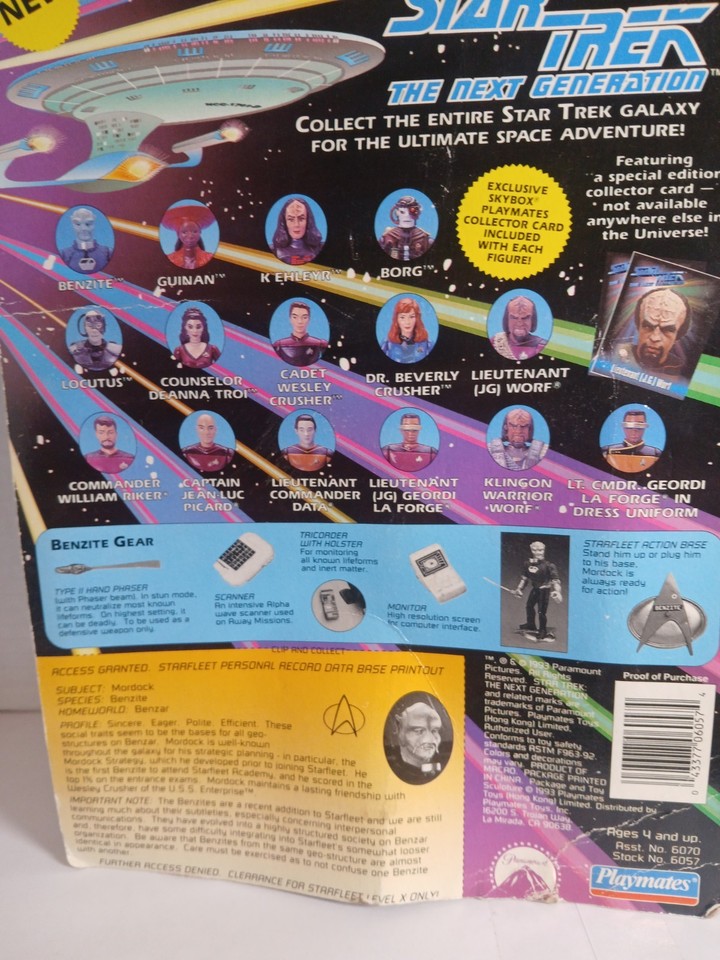 Playmates STAR TREK Next Generation Mordock The Benzite TNG Action ...