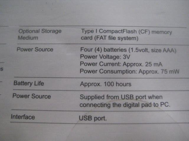 Acecad DigiMemo 692 Digital Writing Pad Computer Input Device 32MB ...