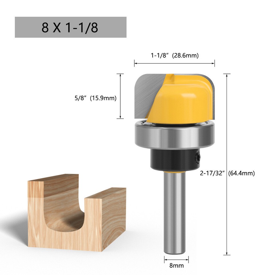 8mm Shank Bowl & Tray Template Router Bit Set 1pc/3pcs Core Box | eBay