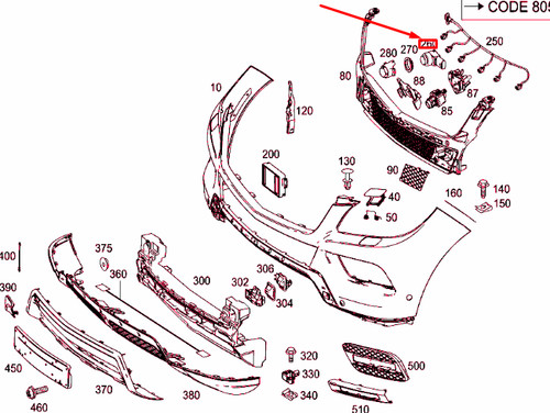 NEW MERCEDES-BENZ GLE W166 FRONT BUMPER DISTANCE SENSOR A21254200189775 ...
