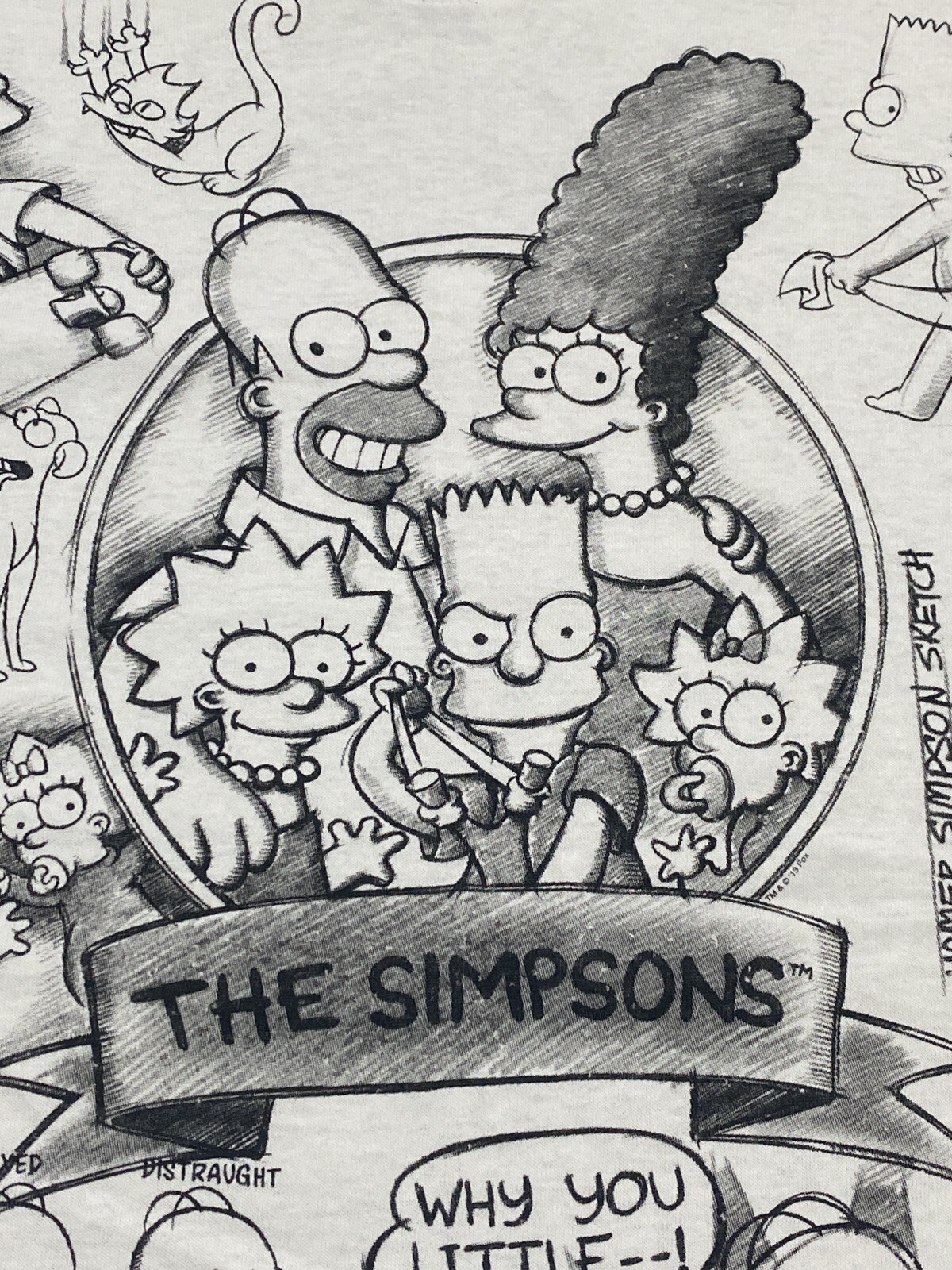 Liquid Blue Simpsons Pencil Sketch Drawing Graphic T-… - Gem