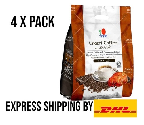 4 Pack DXN Lingzhi 3 in 1 Ganoderma Coffee Reishi Gourmet Classic ...