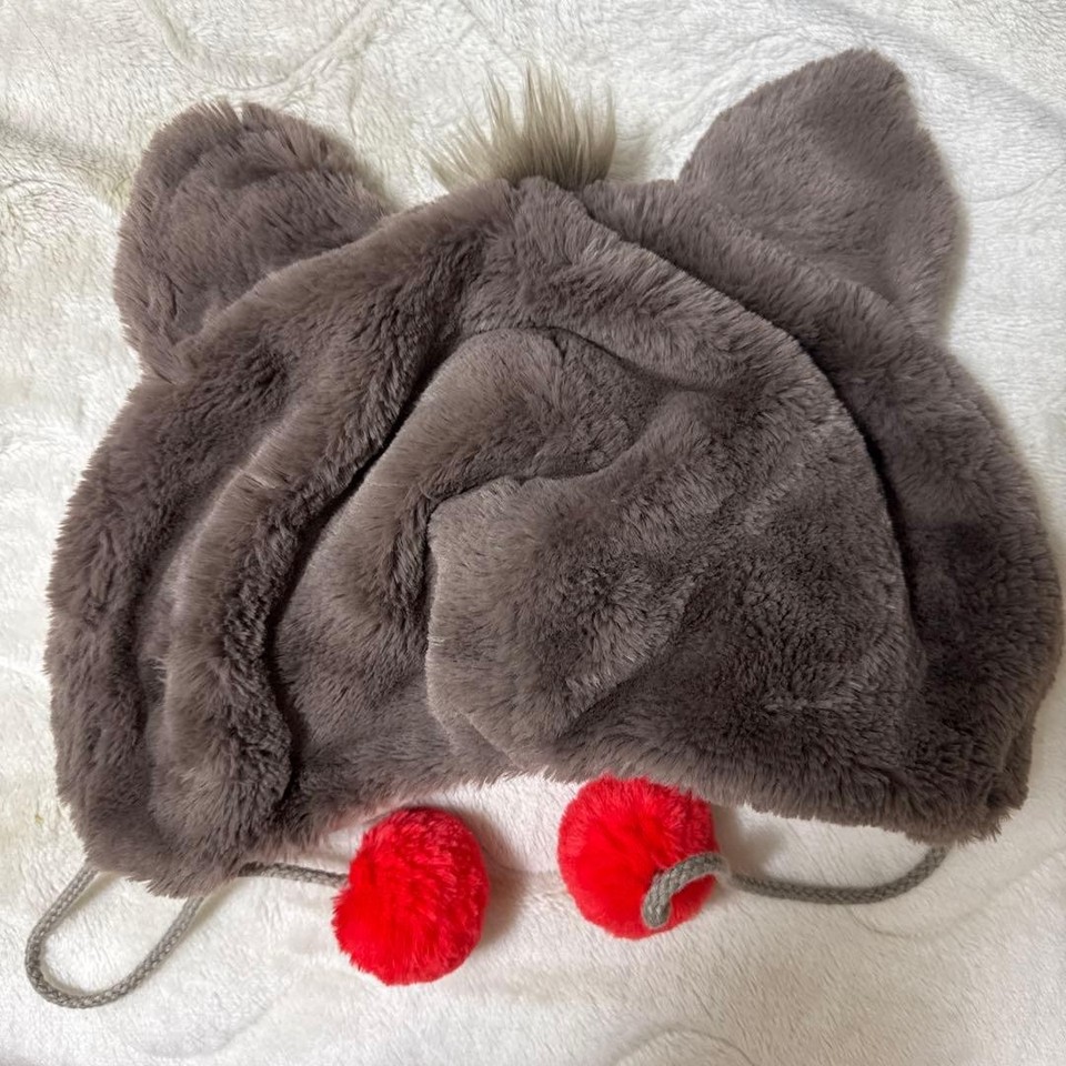 Disney Alice in Wonderland Cat Ears Fluffy Hat with Red Pom-Pom Kids ...