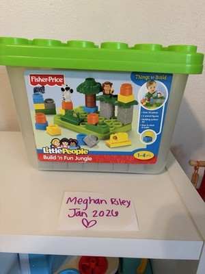 Fisher Price Little People Jungle Blocks With Monkey And Zebra Figures ...