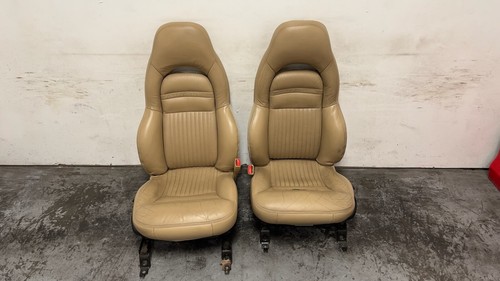 97 04 Chevrolet Corvette C5 Factory Seats Tan Leather Driver Passenger ...