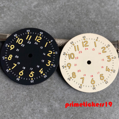 29mm Pilot Style Watch Dial Face Hands Set Luminous Fit NH35 NH36 ...