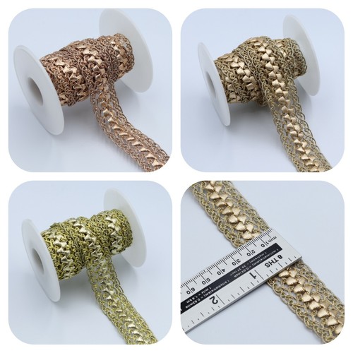 2.25 Cm Wide Metallic Gota Lace,Zari Braid Sh Lace Craft trim ...