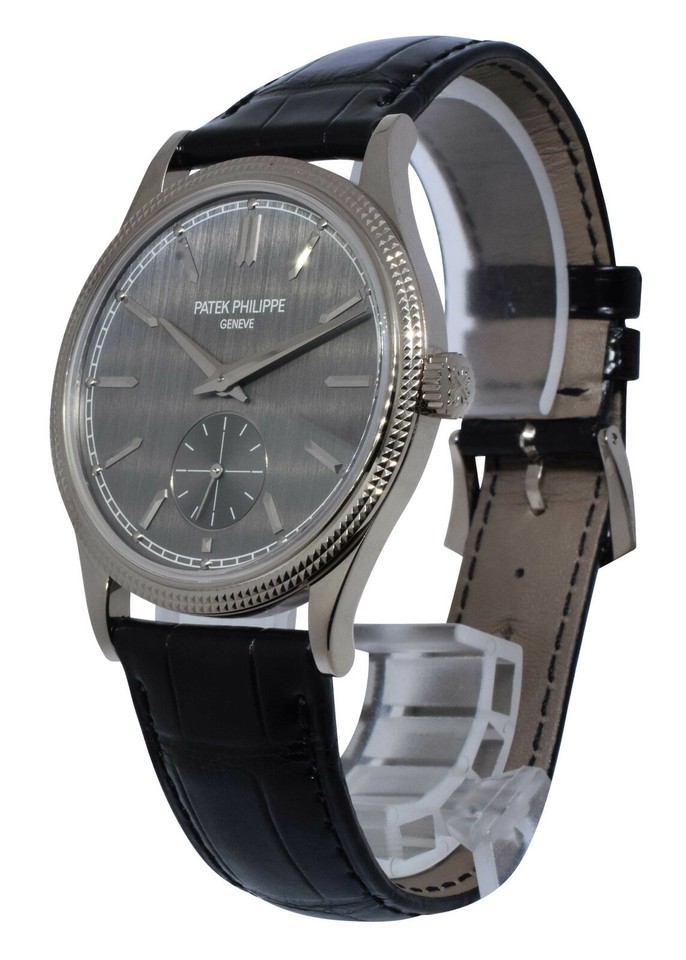 NEW Patek Philippe 6119 Calatrava 18k WG Gray Brushed Dial 39 Manual ...