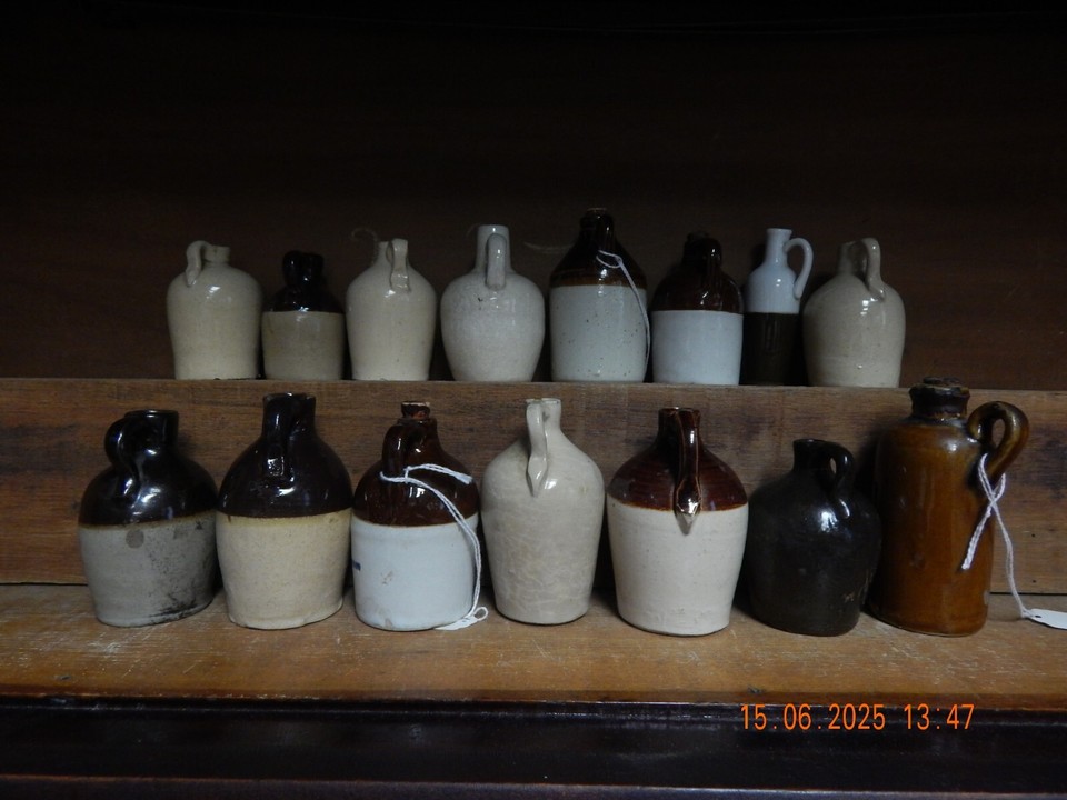 Collection of 15 Advertising Mini Pottery Stoneware Jugs | eBay