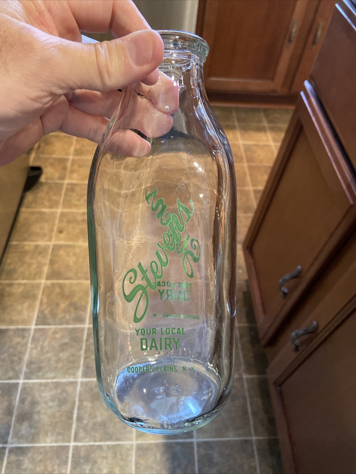 Rare Stevens Dairy ACL Quart Milk Bottle Coopers Plains New York NY | eBay
