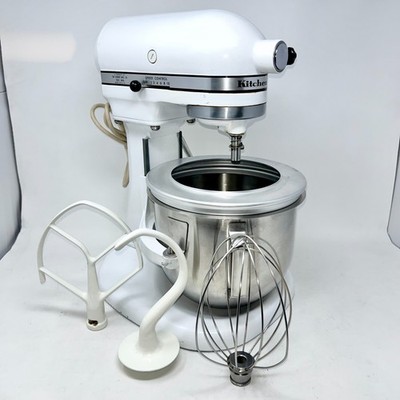 Vintage KitchenAid Hobart K5-A 10-Speed Stand Mixer White + Attachments ...