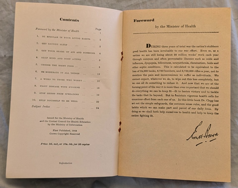 How to Keep Well in War Time Home Front Old Book London Blitz 1 World 2 ...