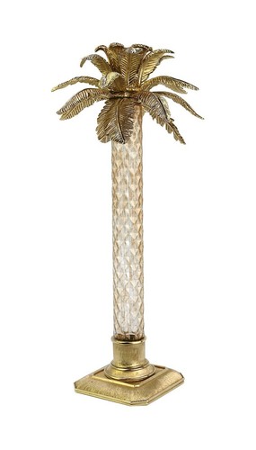 JAY STRONGWATER DELMONT PALM 15" CANDLESTICK GOLD PLATED NEW SDH2404 ...