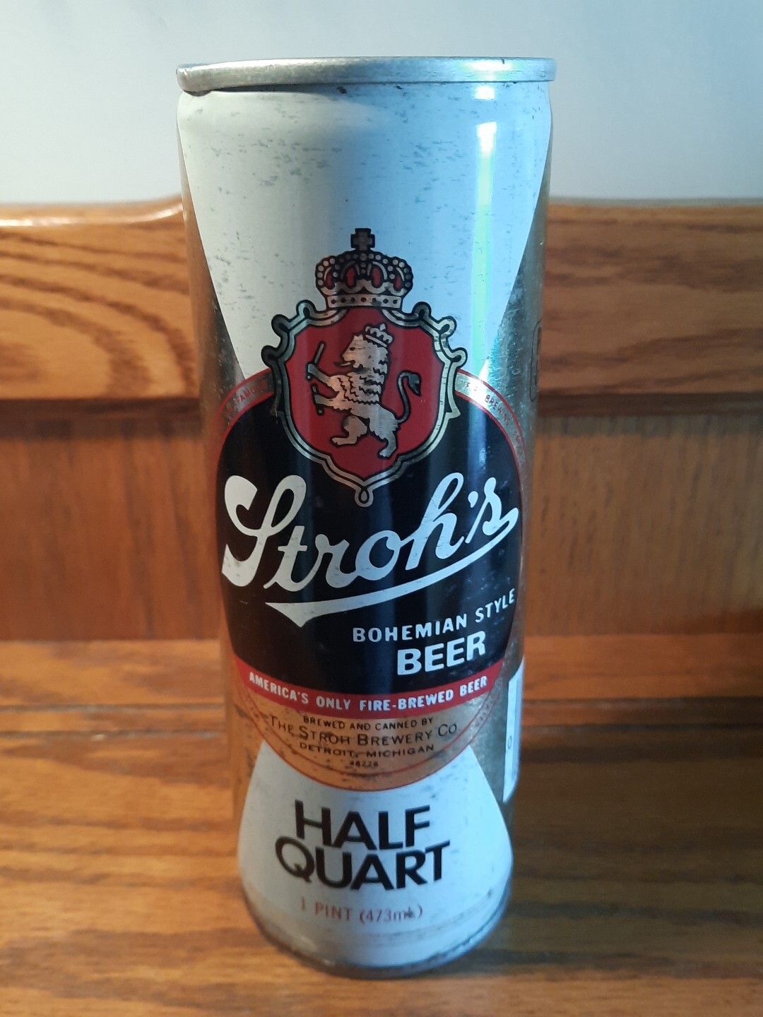 Stroh's Bohemian Style Half Quart Pull Tab Top-Opened Collectible Beer ...