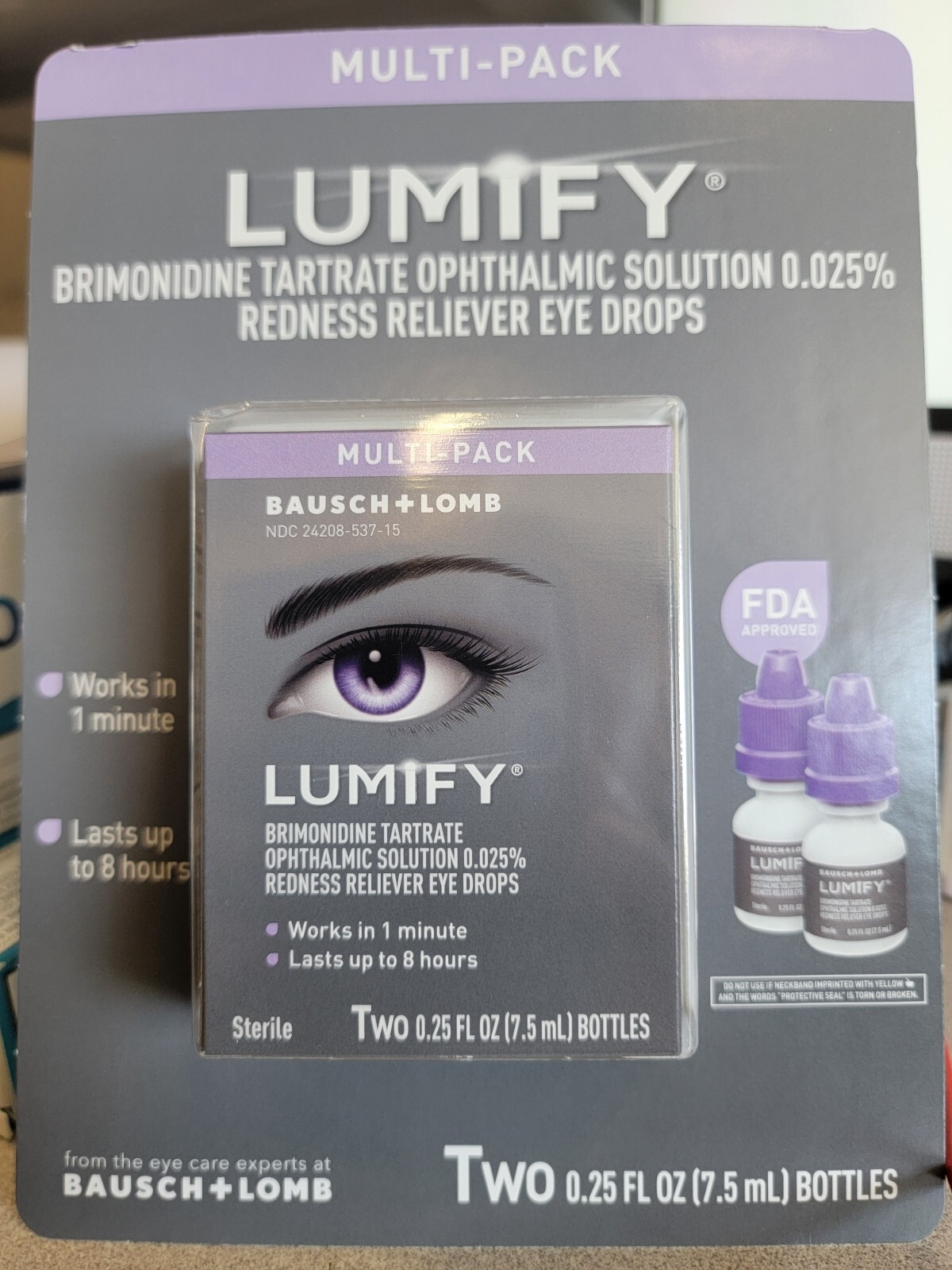 Lumify Redness Reliever Eye Drops Multipack, 2 Pack .25 oz Bottle Exp ...