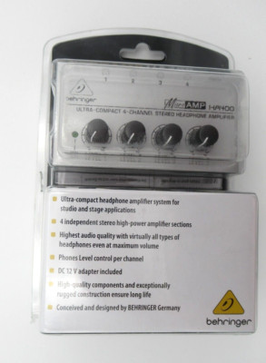 Behringer Microamp HA400 4 Channel Headphone Amplifier Sealed | eBay
