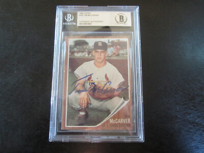1962 Topps # 167 Tim McCarver Autograph Signed Card Beckett St Louis ...