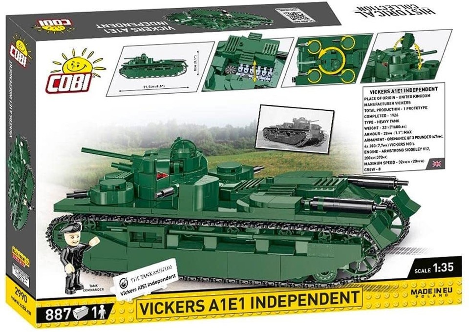 COBI 2990 Historical Collection WWI Vickers A1E1 Independent Tank ...