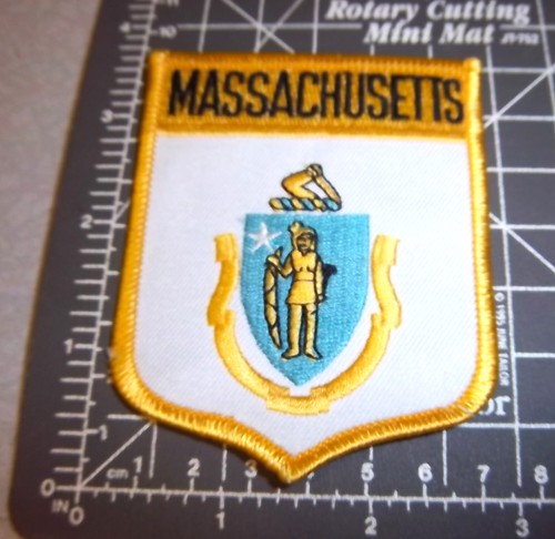 Massachusetts coat of arms, shoulder size Embroidered Patch, great ...