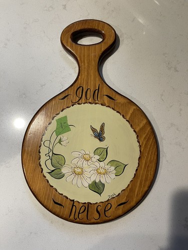VTG Engraved Wooden Paddle Wall Hanging god helse (Good Health) signed ...