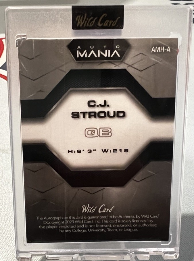 2023 Wild Card Mania Black CJ Stroud ROOKIE Auto 2/2 AMH-A | eBay