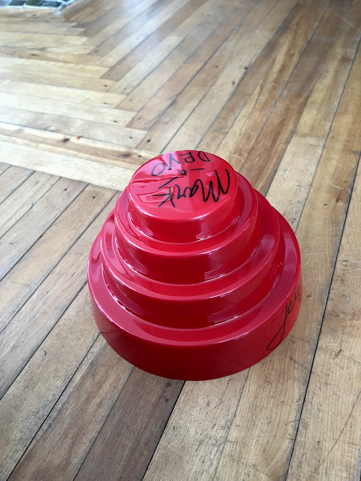 DEVO Energy Dome SIGNED 5 members Mark Mothersbaugh Bob 1 Jerry Josh H ...