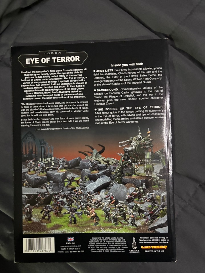 Games Workshop Warhammer 40K Codex Eye of Terror 2003 | eBay