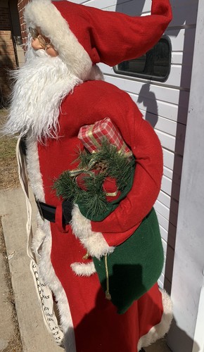 Vintage Life Size 5 Ft Traditional Santa Claus Figure w/ Good Boys ...