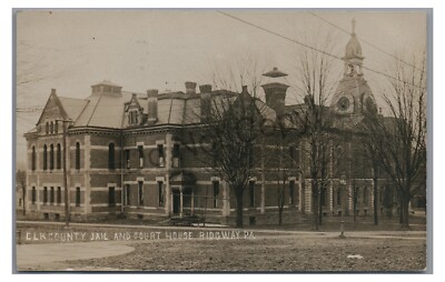 RPPC Elk County Jail Courthouse RIDGWAY PA Vintage 1908 Real Photo ...