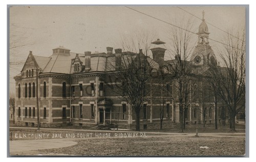 RPPC Elk County Jail Courthouse RIDGWAY PA Vintage 1908 Real Photo ...