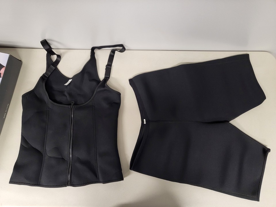 Flo 360 Full Body Shaper Zip Front Vest and Mid Thigh Shorts XL, Opened ...