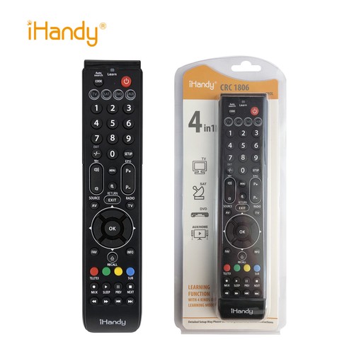 iHANDY CRC-1806 4IN1 Universal Remote for TV/SAT/DVD/AUX with Learn ...