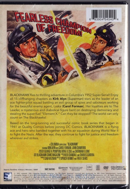 Blackhawk (dvd) 15 Chapter Cliffhanger Serial - 1952 Kirk Alyn Carol ...