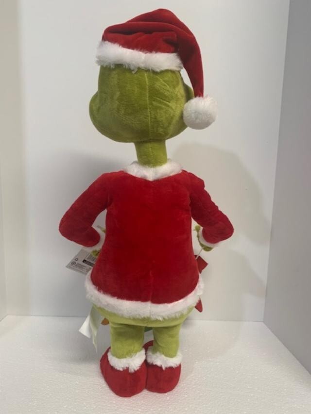 Gemmy The Grinch Christmas Holiday Porch Door Greeter with Stockings 24 ...