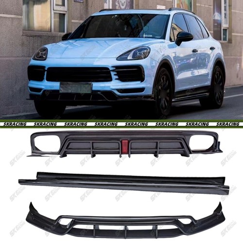 Real Carbon Fiber Bodykits Front Lip Rear Diffuser For Porsche Cayenne ...