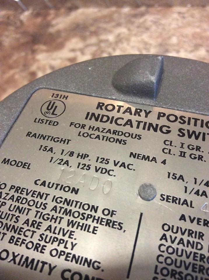 12AD0 Proximity Rotary Position Indicating Switch New In Box With ...