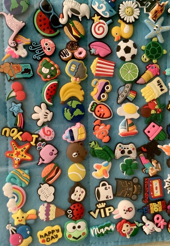 NEW HUGE LOT 180 PCS. SHOE CHARMS JIBBITZ STYLES FOR CROCS / WRISTBANDS ...