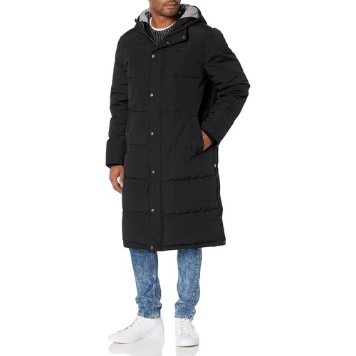 Levi's Men's Size S Black Arctic Cloth Hooded Extra Long Parka Jacket ...