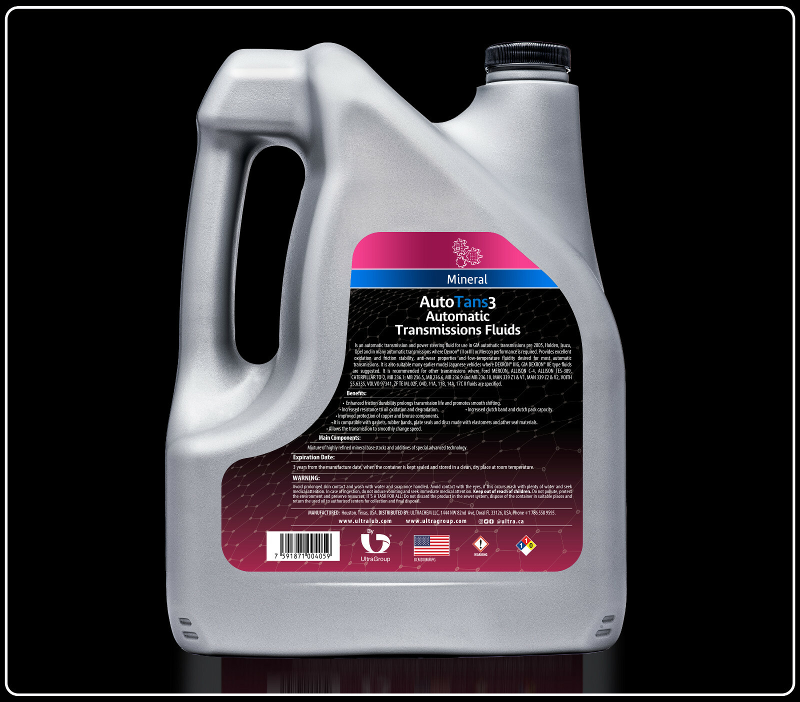 Ultra1Plus Dexron III Mercon Automatic Transmission Fluid (US Gallon ...