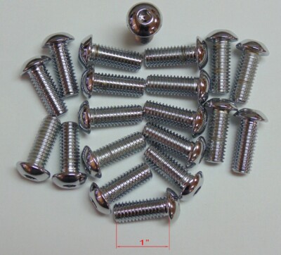 3/8-16 x 1 length Chrome Button Head Allen Bolt 20 pack | eBay