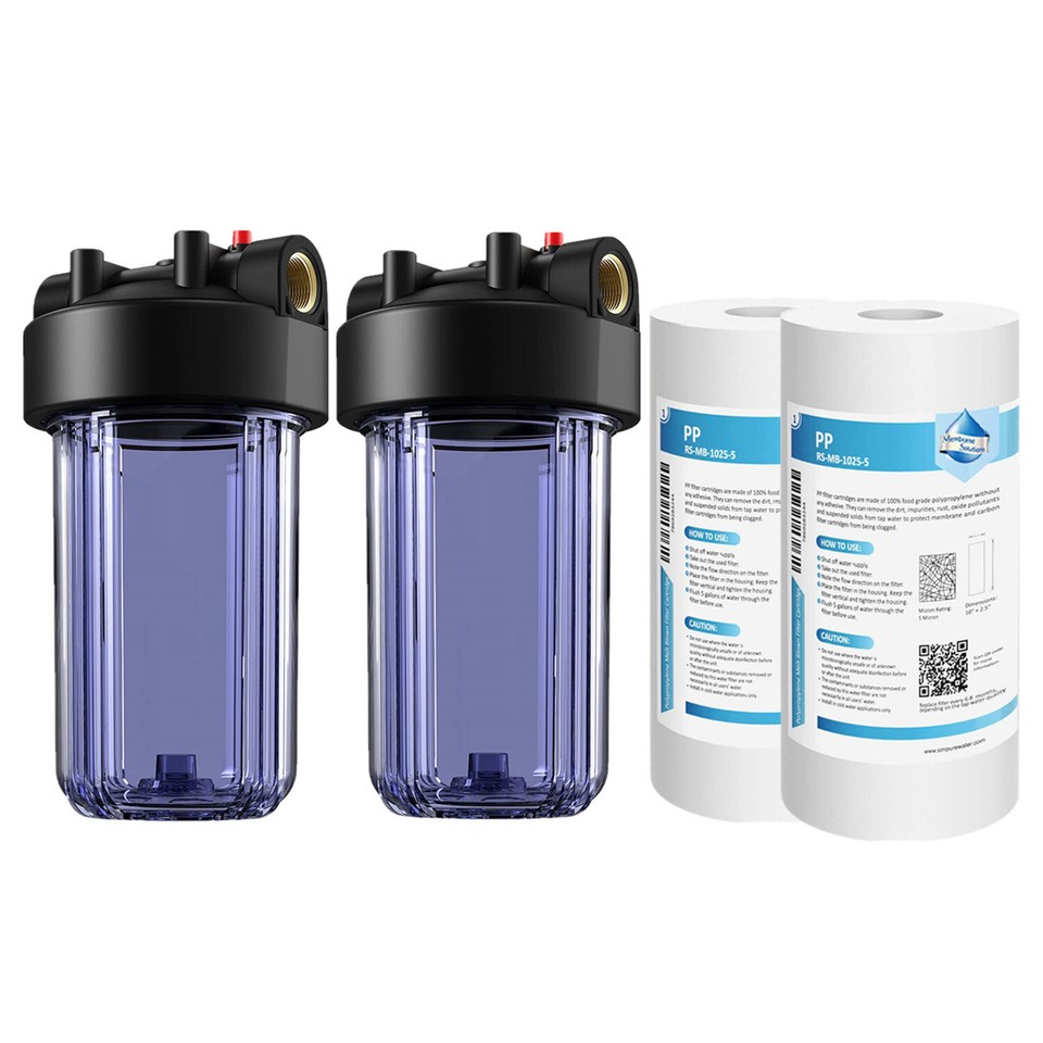 10 Inch Clear Whole House Water Filter Housing System 10" x4.5 ...